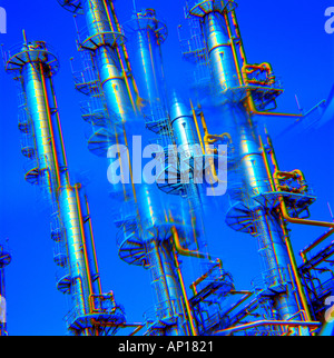 Industrial chimneys abstract prismatic view Stock Photo - Alamy