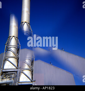 Industrial chimneys abstract prismatic view Stock Photo - Alamy
