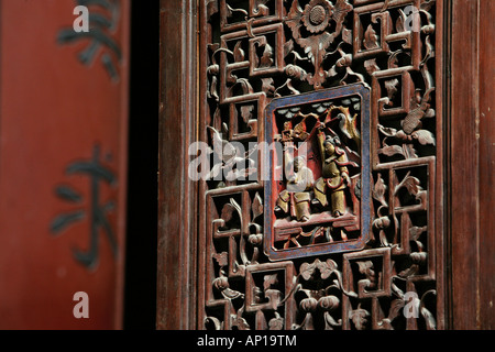 traditional courtyard of a merchants house, timber house in Hongcun ...