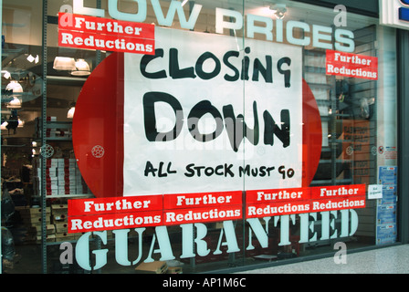 Romford big closing down "all stock must go" signs in sports footwear ...