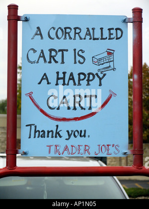 Trolley shopping cart return sign in a carpark Stock Photo - Alamy