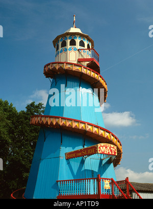 Cheshire Knutsford Pickmere Lake funfair helter skelter in 1980s Stock ...