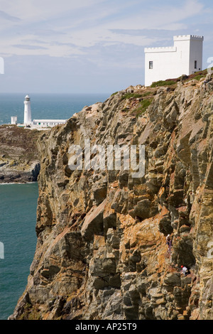 Ellin's Tower on the cliffs above South Stack lighthouse, Anglesey ...