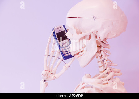 A human skeleton talking on a mobile phone Stock Photo - Alamy