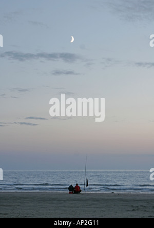 The sunset at Borth beach Stock Photo - Alamy