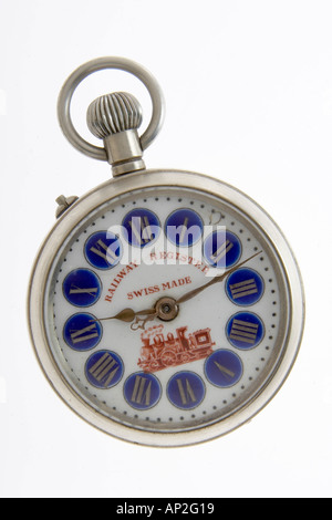 Pocket Watch, Swiss Railway Register on white background Stock Photo ...