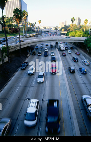 Rush Hour Traffic on the 110 Freeway Harbor Freeway Los Angeles ...