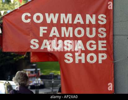 cowmans famous sausage shop butchers meat Stock Photo - Alamy