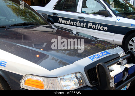 Nantucket Police Department squad cars outside the precinct Stock Photo ...