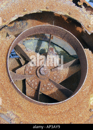 old rusted fan on machinery Stock Photo - Alamy