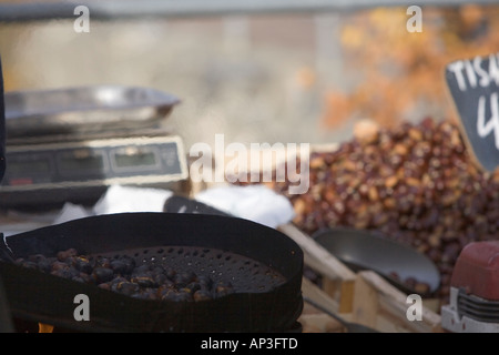 Roast chestnuts stall on South Bank, London Stock Photo - Alamy