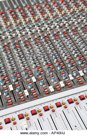 Inside a music recording studio with mixing desk and recording Stock ...