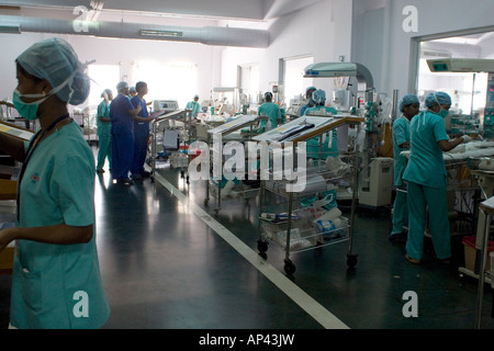 Nurses work in the Pediatric Intensive Care Unit (PICU) of the Narayana ...