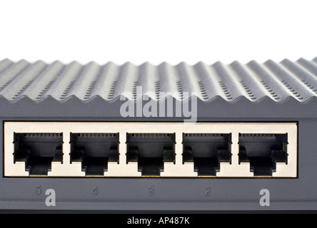 Back panel of network router Stock Photo - Alamy