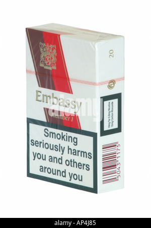 Pack of cigarettes with the warning smoking harms teeth and gums Stock ...