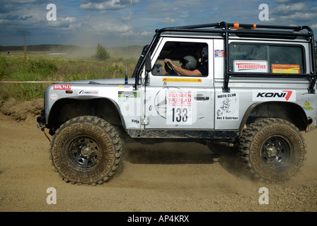 Land Rover Defender 90 racing at the Rallye Dresden Breslau 2007 ...