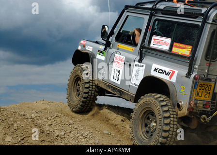 Land Rover Defender 90 racing at the Rallye Dresden Breslau 2007 Stock ...