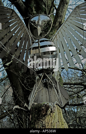 "Owl". Outdoor sculpture by Steve Blaylock, 2005. Grizedale Forest Park ...