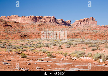 Stone formation in Valley of the Gods in Utah, USA during summer time ...