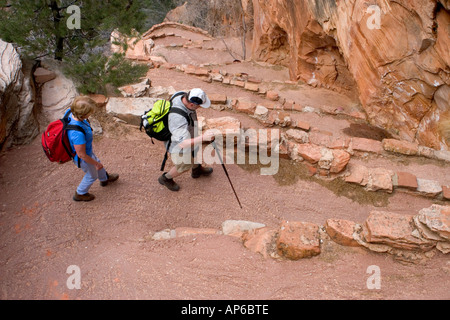 switchback trail in the Angels Landing hike at Zion National Park with ...