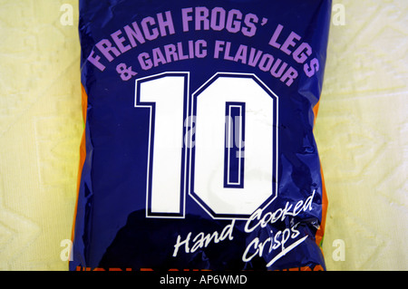 french frogs legs garlic flavour hand cooked crisps blue packet 10 ten ...
