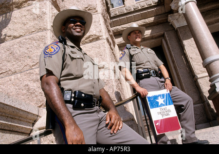 Texas Department of Public Safety (DPS) patrol cars await assignment to ...