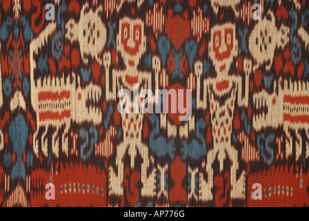 Detail of a warp ikat decorated hinggi from Sumba Indonesia Heraldic ...