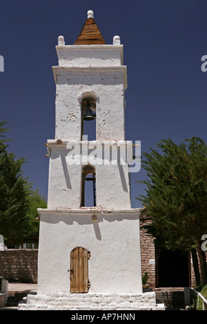 Bell tower of San Lucas in Toconao in Chile Stock Photo - Alamy