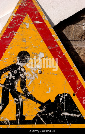 outside road work sign Stock Photo - Alamy