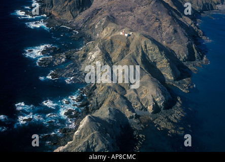 lighthouse, fluted cliff, fluted cliffs, Magdalena Bay, Baja California ...