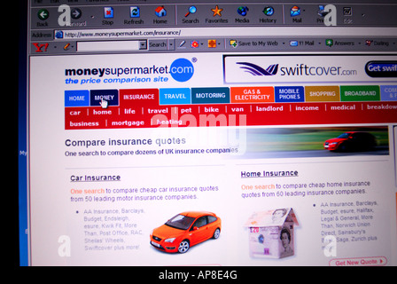 generic moneysupermarket insurance comparison site image Stock Photo ...