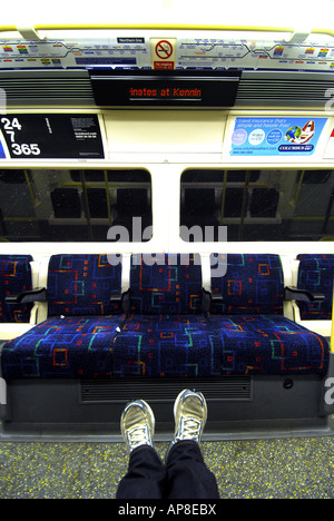 Seats inside the Northern line underground tube station trains London ...