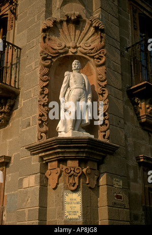 Statue of Ignacio Allende outside the Casa Allende or Museo Historico ...