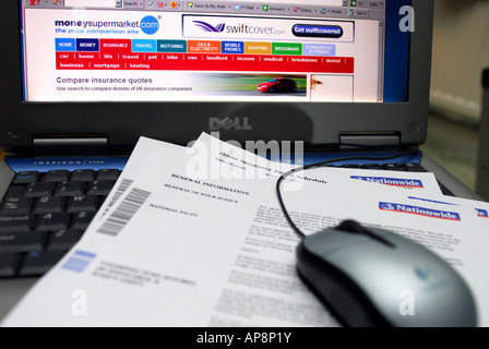 generic moneysupermarket insurance comparison site image Stock Photo ...