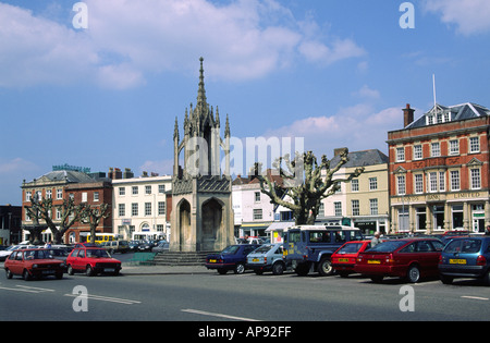 Market Square Devizes town centre shops Wiltshire England UK Stock ...