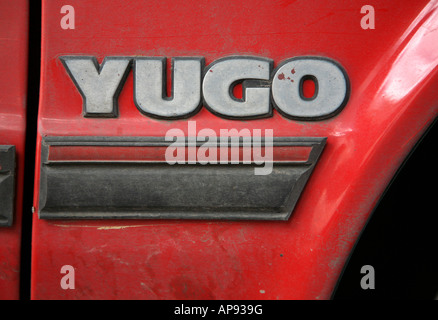 Detail of an old Yugoslavian car Yugo in Sutomore, Montenegro Stock ...