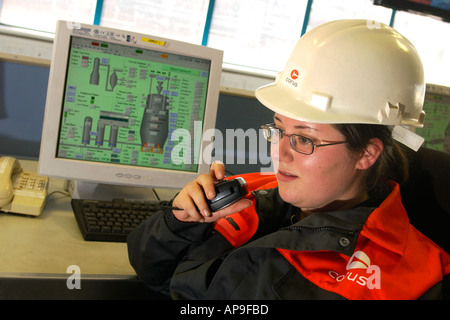 Female graduate blast furnace engineer at Corus Port Talbot steelworks ...