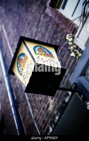 Leffe Belgian beer sign outside a pub Stock Photo - Alamy