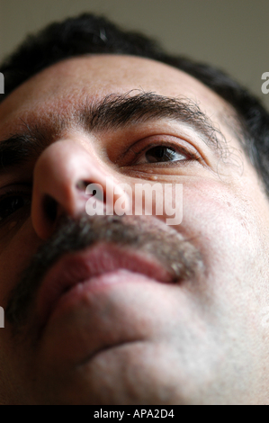 Portrait of a man with a worrisome look on his face Stock Photo - Alamy
