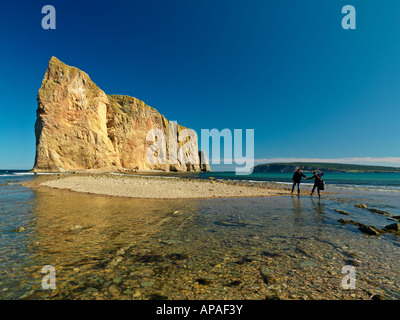 Perce rock low tide Quebec Canada Stock Photo - Alamy