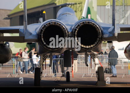 Jet engines of the F-15 Eagle aircraft at the Miramar Airshow Stock ...