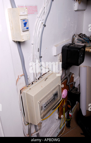 Electric meter and wires in fuse box Stock Photo - Alamy