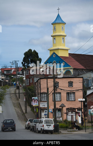 street Chonchi Chiloe Chile South America Stock Photo - Alamy