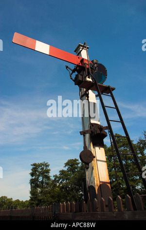 Railway semaphore signal, upper quadrant type. Starting signal at end ...