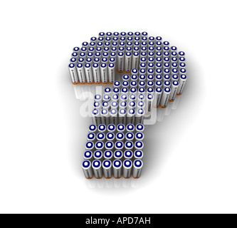 Many batteries forming question mark Stock Photo - Alamy