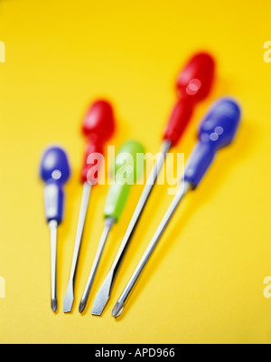 Phillips, cross head screwdriver, red, black color rubber handle on ...