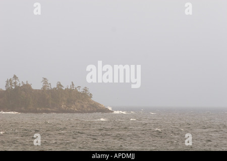 Waves crash into a peninsula on a wavy day Stock Photo - Alamy