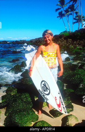 British surfer Robyn Davies in Hawaii November 2002 Stock Photo - Alamy