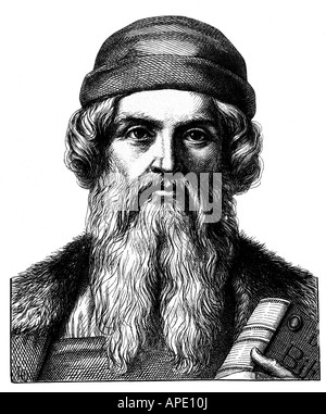 Johannes Gutenberg. Portrait of the German inventor and craftsman ...