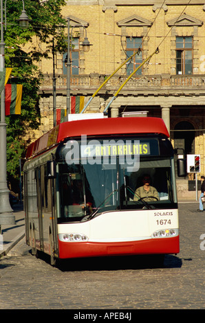 Vilnius, Tram Bus, Zygimantu Street Stock Photo - Alamy
